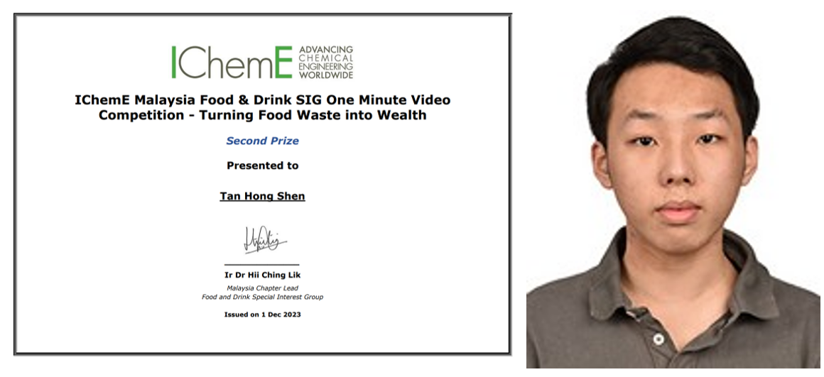 UTAR Chemical Engineering student claims second prize at IChemE ...